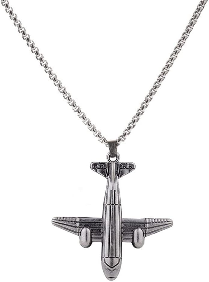 Airplane Aircraft Pendant Necklace 3D Airplane Model for Men Women ...