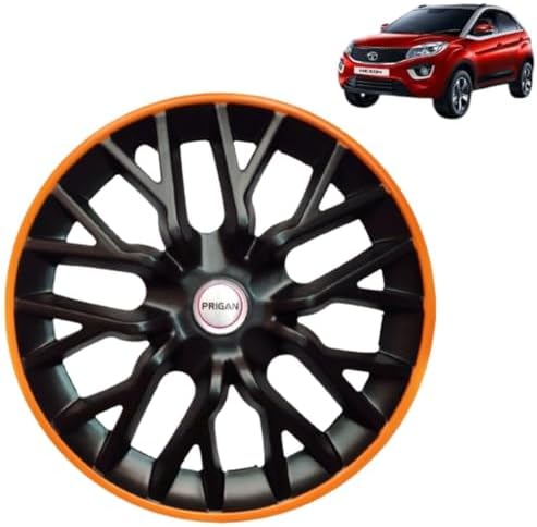 PRIGAN Nexon Black Orange Wheel Cover 16" for TATA Nexon (Set of 4 Pcs ...