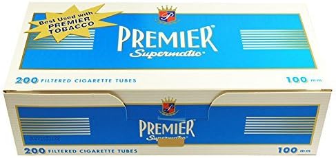 Amazon.com: Premier 100mm Light Supermatic Cigarette Tubes - 10 Boxes ...
