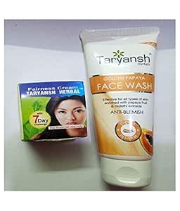 Taryansh Herbal Fairness Cream with Papaya Face Wash Night Cream 100 gm ...