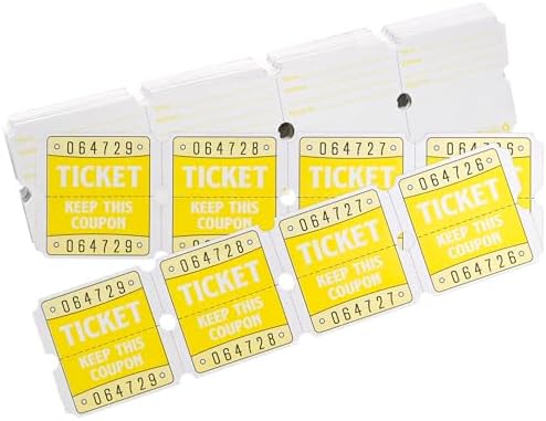 Amazon.com : L LIKED 250 Raffle Tickets, Green (4 Color Selection ...