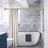 Amazon.com: Shower Curtain Rod, Curtain Rods No Drilling Gold Shower ...