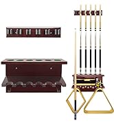 Amazon.com: Moyan Super Pool Cue and Billiard Wall Rack - Wall Mounted ...