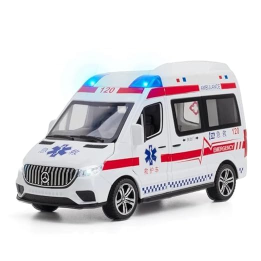 The Electra Metal Ambulance Van Toy for Kids Friction Powered Vehicle ...
