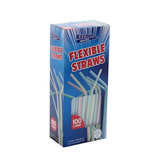 Amazon.com: Flexible Plastic Straws Disposable, White Colorful ...