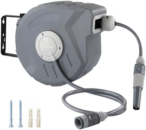 Crystals 10M Hose Reel – Compact Wall-Mounted or Portable Reel with ...