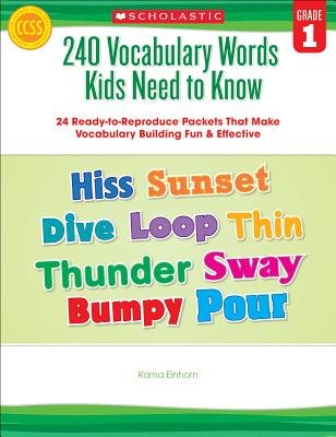 240 Vocabulary Words Kids Need to Know, Grade 1: 24 Ready-To-Reproduce ...