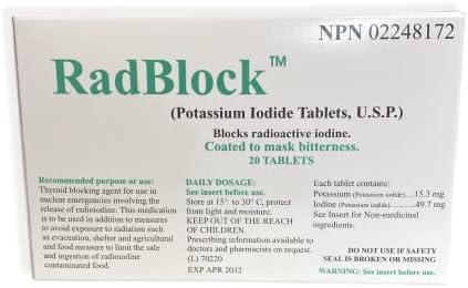 RadBlock 20 Coated Scored Potassium Iodide Tablets - Expire 2034 ...