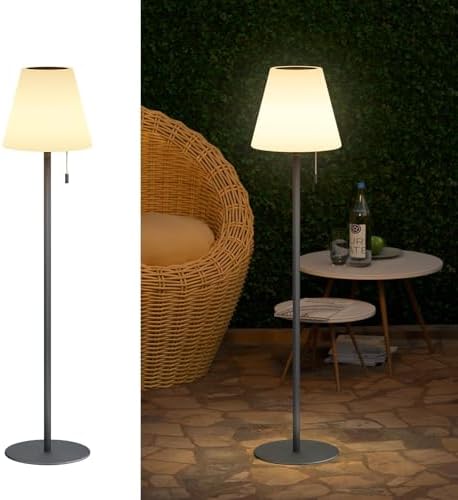 Outdoor Solar Floor Lamp Rechargeable Indoor Cordless Floor Lamp ...