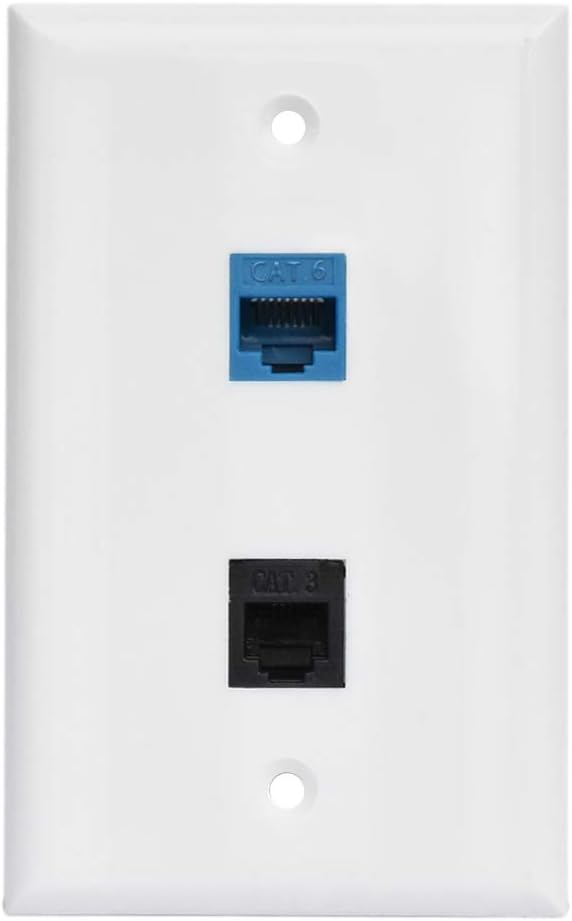Amazon.com: BUPLDET RJ11 RJ45 Wall Plate - Phone CAT6 Ethernet Wall ...