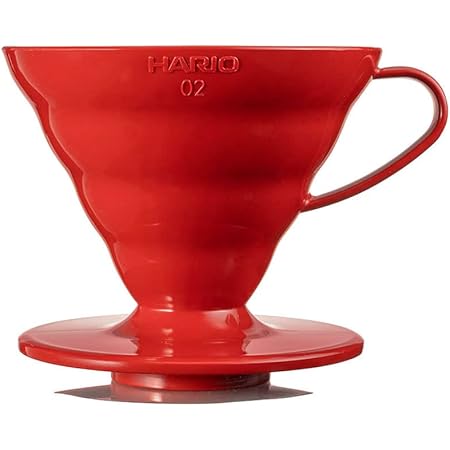 Amazon.com: Hario V60 Plastic Coffee Dripper Pour Over Cone Coffee Maker Size 02, Red : Home ...
