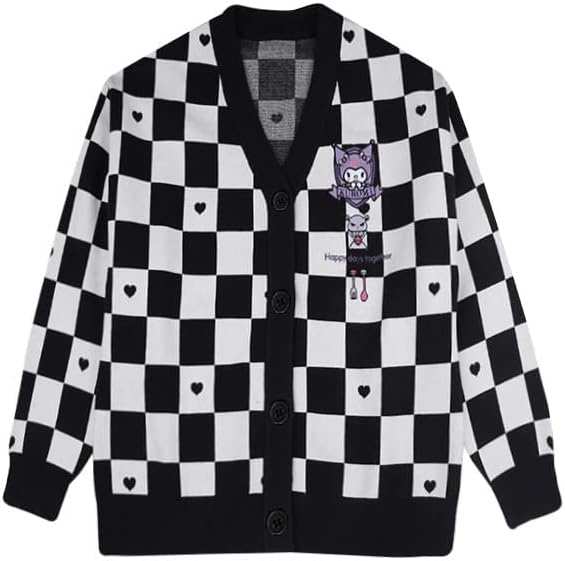 Amazon.com: Kawaii Sweater for Women Girl Anime Plaid Cardigan JK ...
