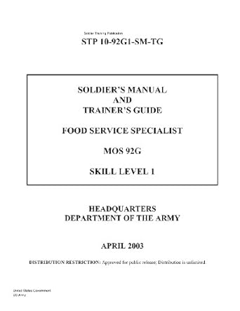 Soldier Training Publication STP 10-92G1-SM-TG Soldier’s Manual and ...