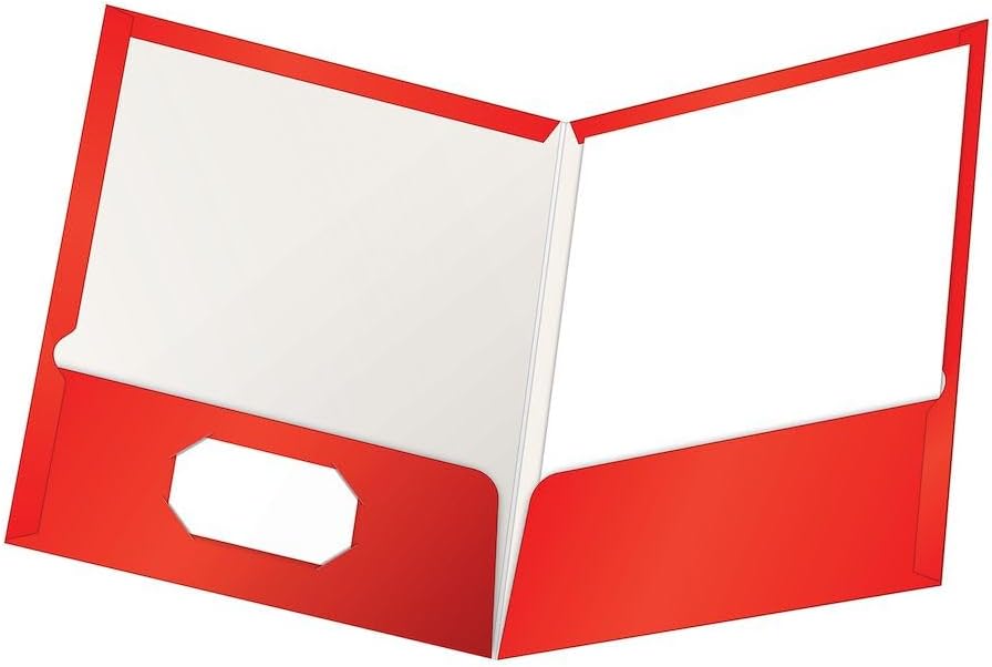 Amazon.com : Oxford Laminated Twin-Pocket Folders, Letter Size, Red ...