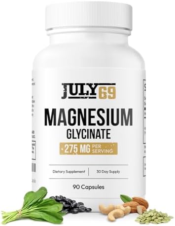 Amazon.com: JULY69 Magnesium Glycinate 275 MG - Extra Strength Vegan ...