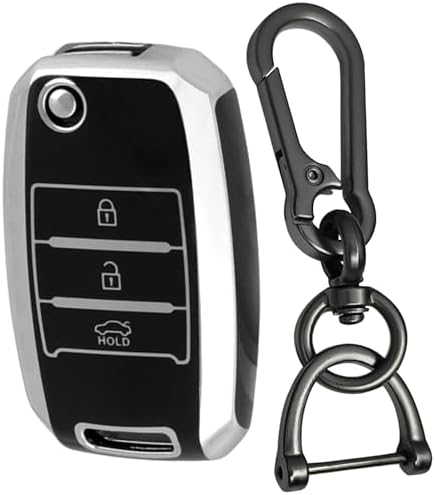 Keycept™ Silver Line TPU Key Cover for Kia Seltos, Sonet 3 button Flip ...