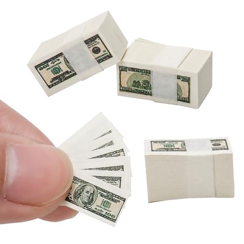 300Pcs Miniature Dollars Fake Money Prop Double Sided Printed - Want It All