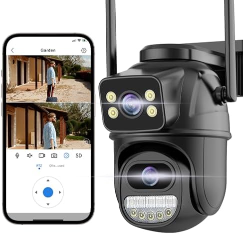 Amazon.com : Security Camera Outdoor 2.4G WiFi PTZ Outdoor Camera Dual ...