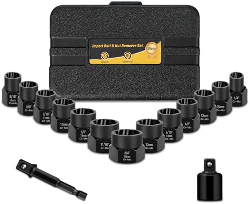 MABLEVI 10 PCS Bolt Nut Extractor Set, 1/2" Drive Impact Lug Nut ...
