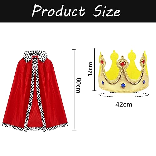 HZZXCH King Costume Set for Kids knight costume kids Red King Cape King ...