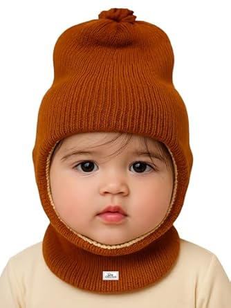 Buy Kidbee Unisex Woolen Monkey Beanie Cap for Babies (6 Months - 3 Years) - Soft, Stretchable ...