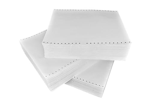 Dot Matrix Computer Paper 10"x12",1 Part 3000 Continuous Sheets 60 GSM ...