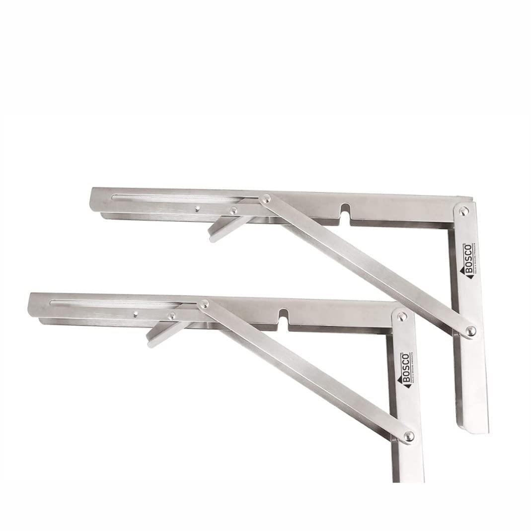 BOSCO Premium 12" Foldable Stainless Steel Racks,Shelf Bracket, l ...