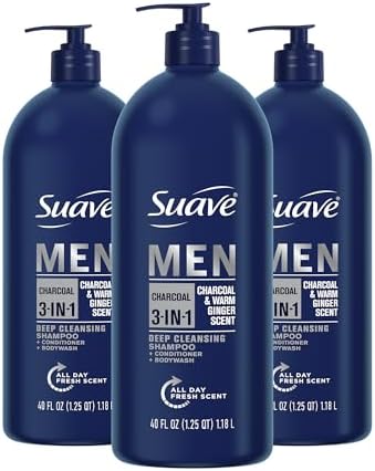 Amazon.com: Suave Men Shampoo Conditioner Bodywash 3 in 1 Charcoal ...