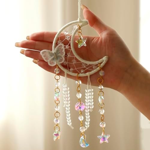 Amazon.com: Artilady Dream Catcher for Girls - White Butterfly Small ...