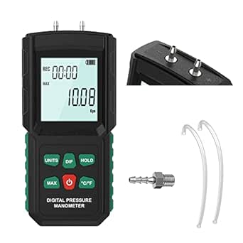Dual Port Differential Pressure Gauge Digital Pressure Manometer 13 ...