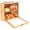 Amazon.com: NewEle Bamboo Corner Bread Box - Double Layer Bread Box for ...