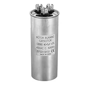 Amazon.com: PATIKIL 40+5uF ±5% 40/5MDF 450V AC Fan Start Capacitor, CBB65 Circular Dual Run ...