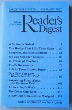Selected Articles from Readers Digest Large-Type Edition June 1987 ...