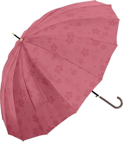 Amazon.co.jp: 【中谷】 Natural Basic 婦人 長傘 ジャンプ 16本骨 桜 舞姫 ボルドー 55cm : ファッション