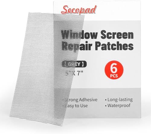 Secopad 5" x 7" Grey/Black Screen Repair Kit, 6 PCS Window Screen Patch ...