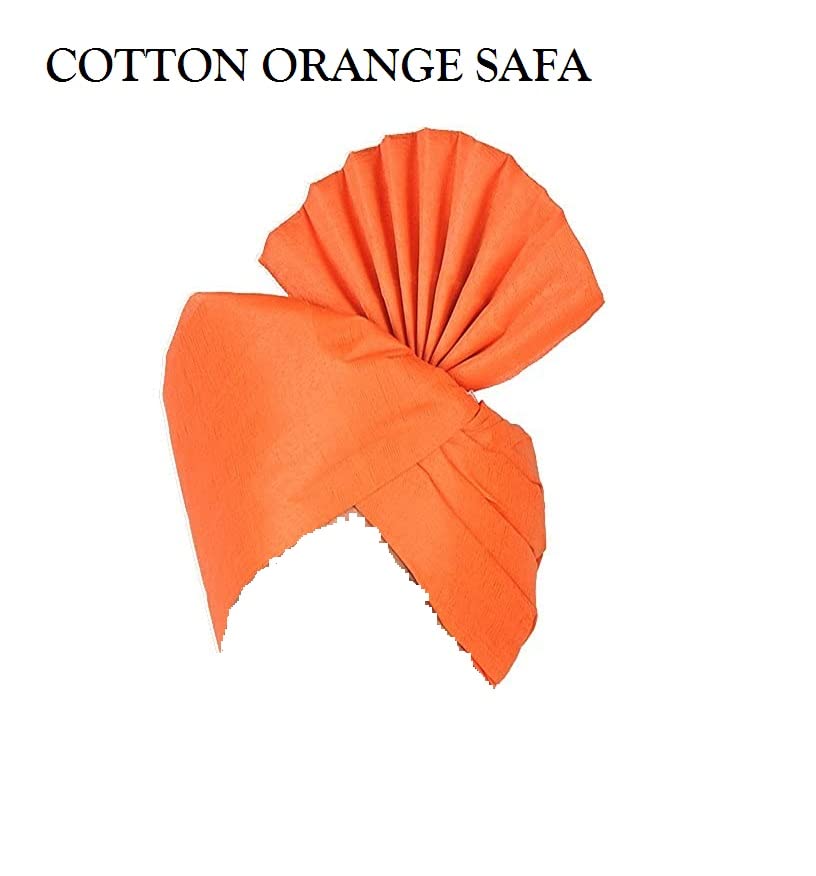 Buy yellow stone Rajasthani Cotton BHAGWA SAFA || ORANGE SAFA Bandhani ...