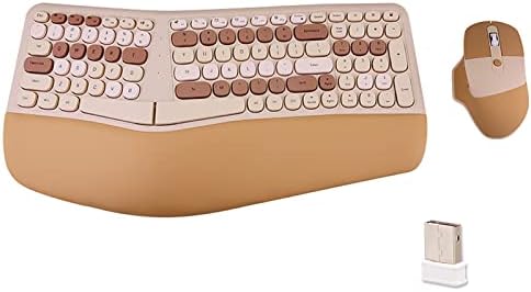 Amazon.com: Wireless Ergonomic Keyboard and Mouse Combo with PU Wrist ...