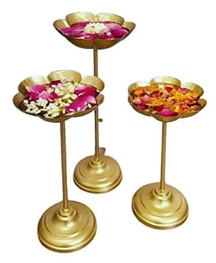 Buy STAR HOME DECOR Decorative Urli Bowl Tealight Holder Stand Set of 3 ...