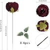 Amazon.com: INSUNSIX 16pcs Dark Red Peonies Artificial Flowers 3.5 ...