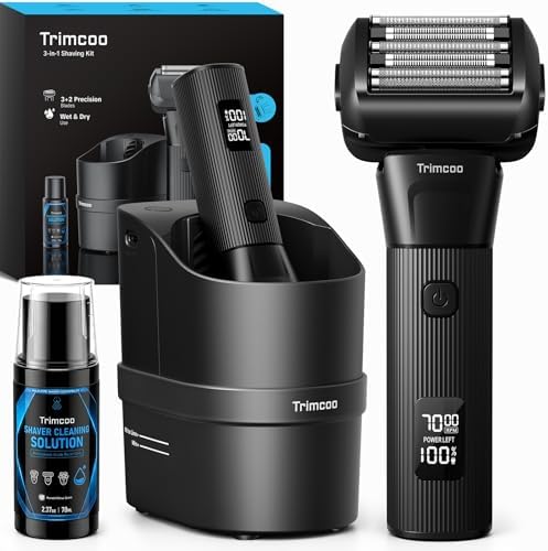 5 Blades Electric Shaver Pro with 8-in-1 Smart Cleaning Station ...