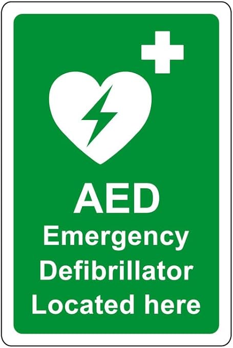 AED Safety sign - Emergency Defibrillator located here emergency sign ...