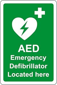 AED Safety sign - Emergency Defibrillator located here emergency sign ...