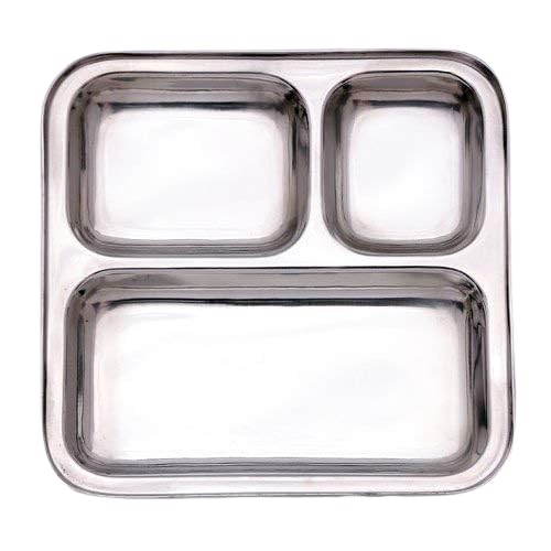 Buy Stainless Steel Three in One Dinner Plate | Three Section Divided ...