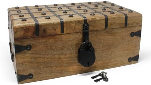 Amazon.com: Vizayo Handmade Pirate Treasure Chest with Lock and Keys ...