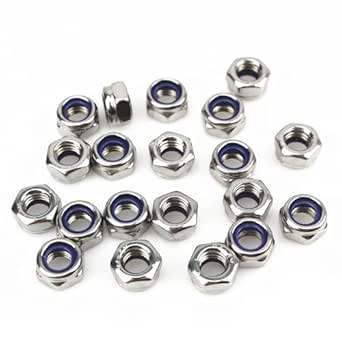Gad2go 20 Pieces M8 Nyloc Nuts 8 mm Locking Nuts 304 Stainless Steel Hex Nylon Insert Lock Nut ...