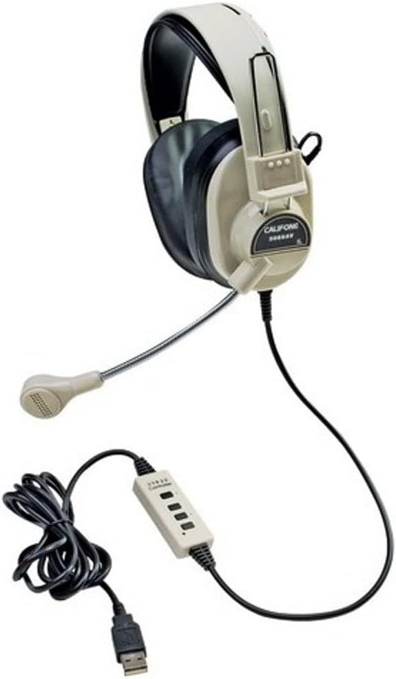 Amazon.com: Califone 3066-USB Deluxe Multimedia Stereo Headset with USB ...