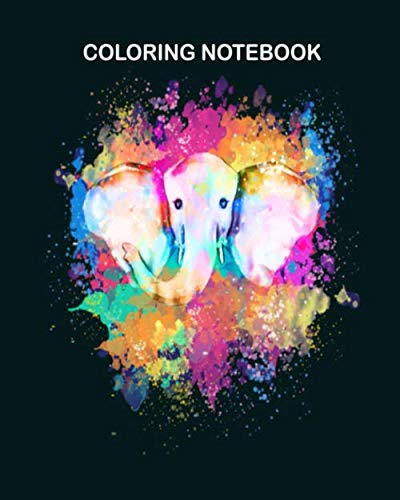 Amazon.co.jp: Coloring Book: colorful elphant face 64 pages - 8 x 10 ...