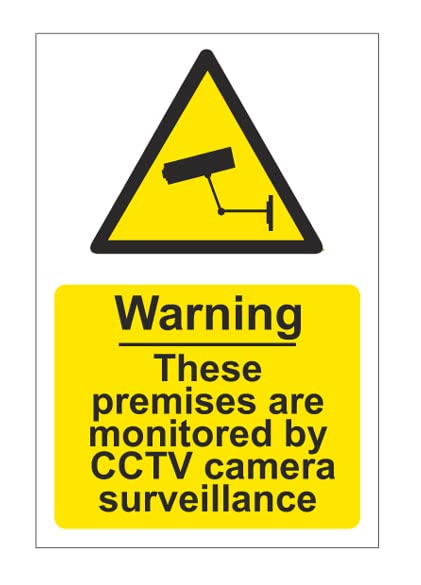 Warning These Premises are Monitored by CCTV Camera Surveillance Sign ...