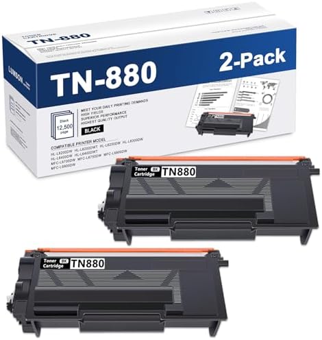 TN-880 TN880 Toner Cartridge High Yield 2 Pack Replacement for Brother ...