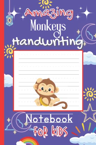 『Amazing Monkeys Handwriting Notebook For Kids: Monkeys workbook for ...